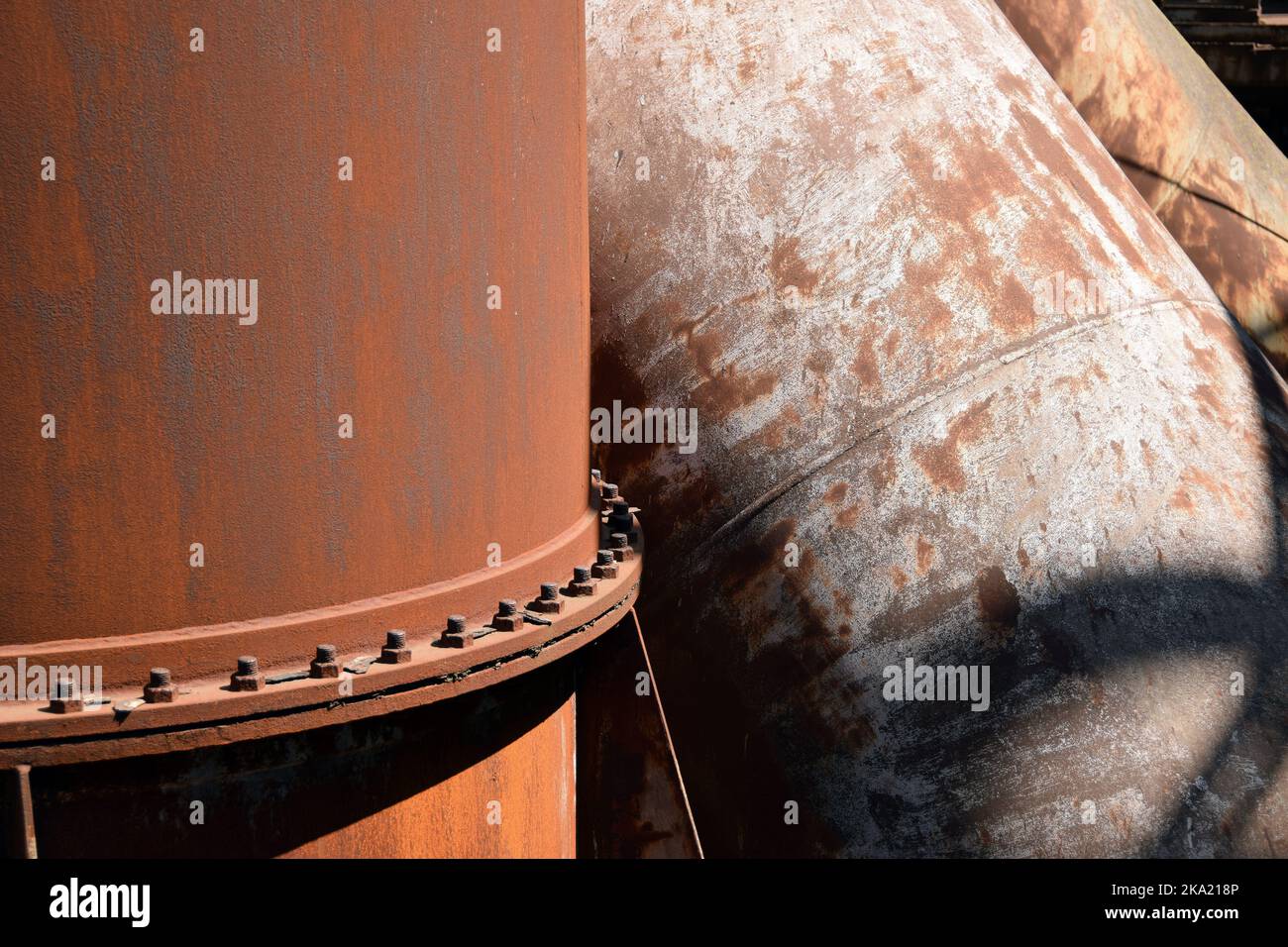 The closed blast furnace in Völklinger, Germany. This site is today ...