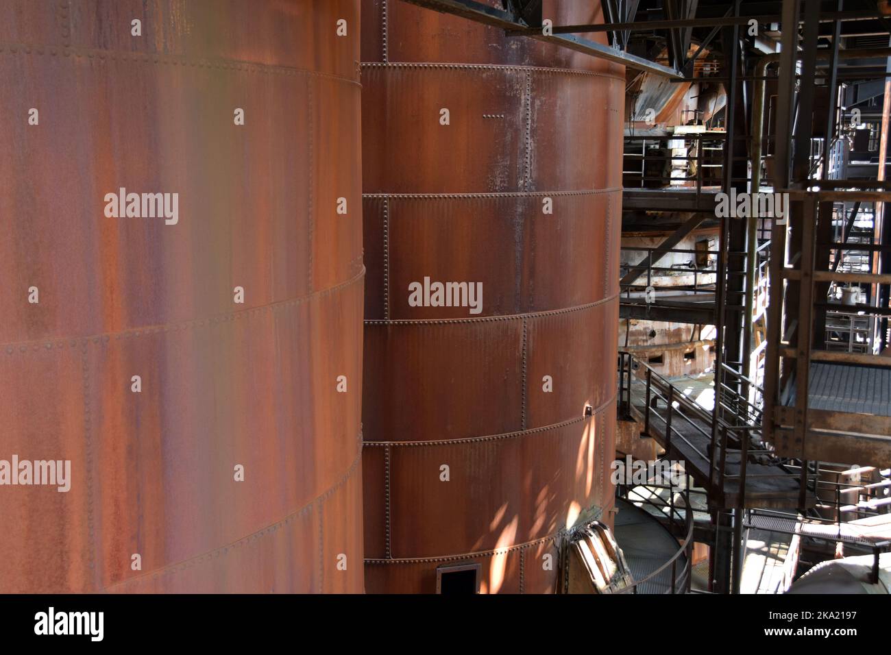 The closed blast furnace in Völklinger, Germany. This site is today ...