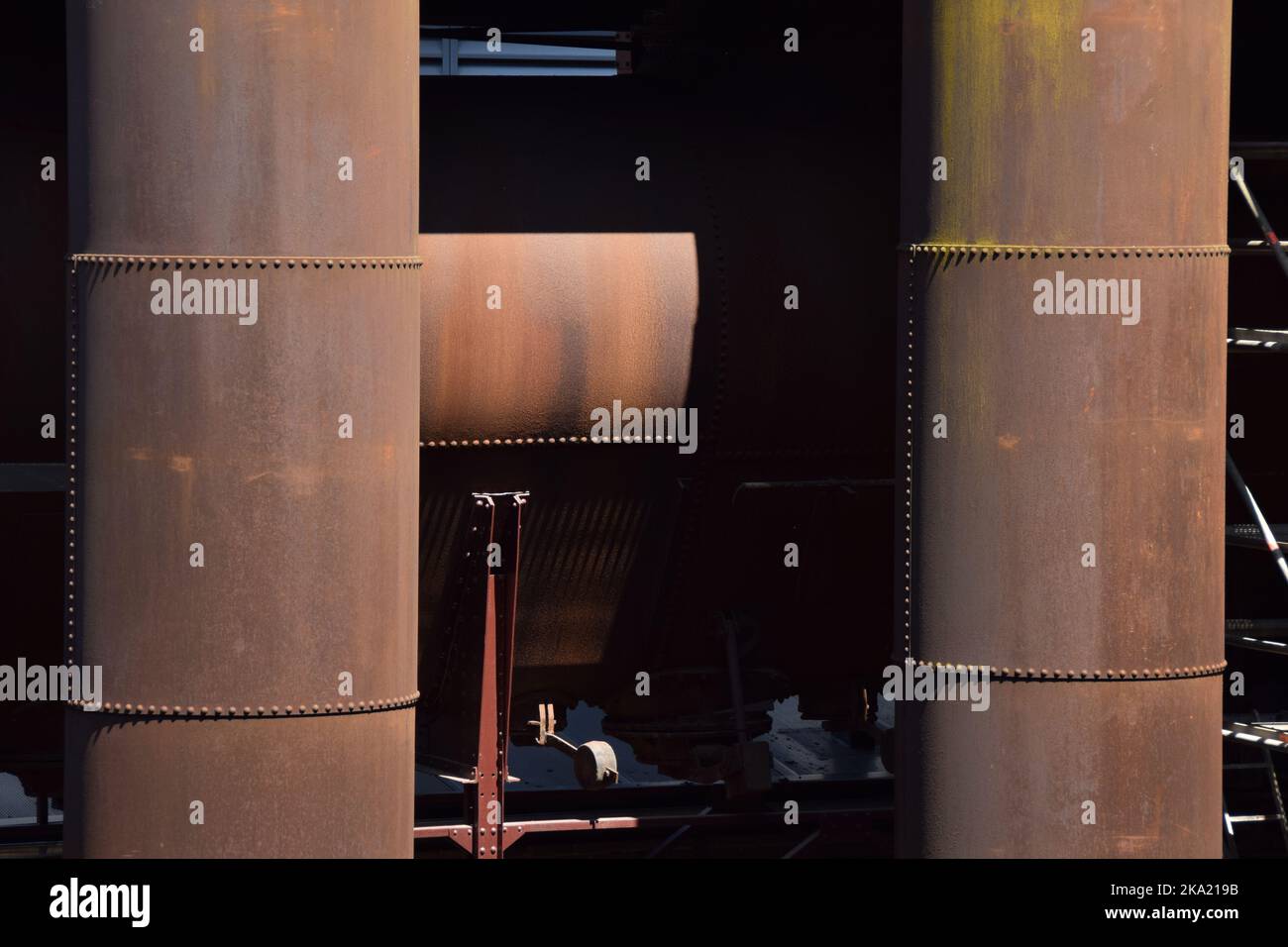 The closed blast furnace in Völklinger, Germany. This site is today ...