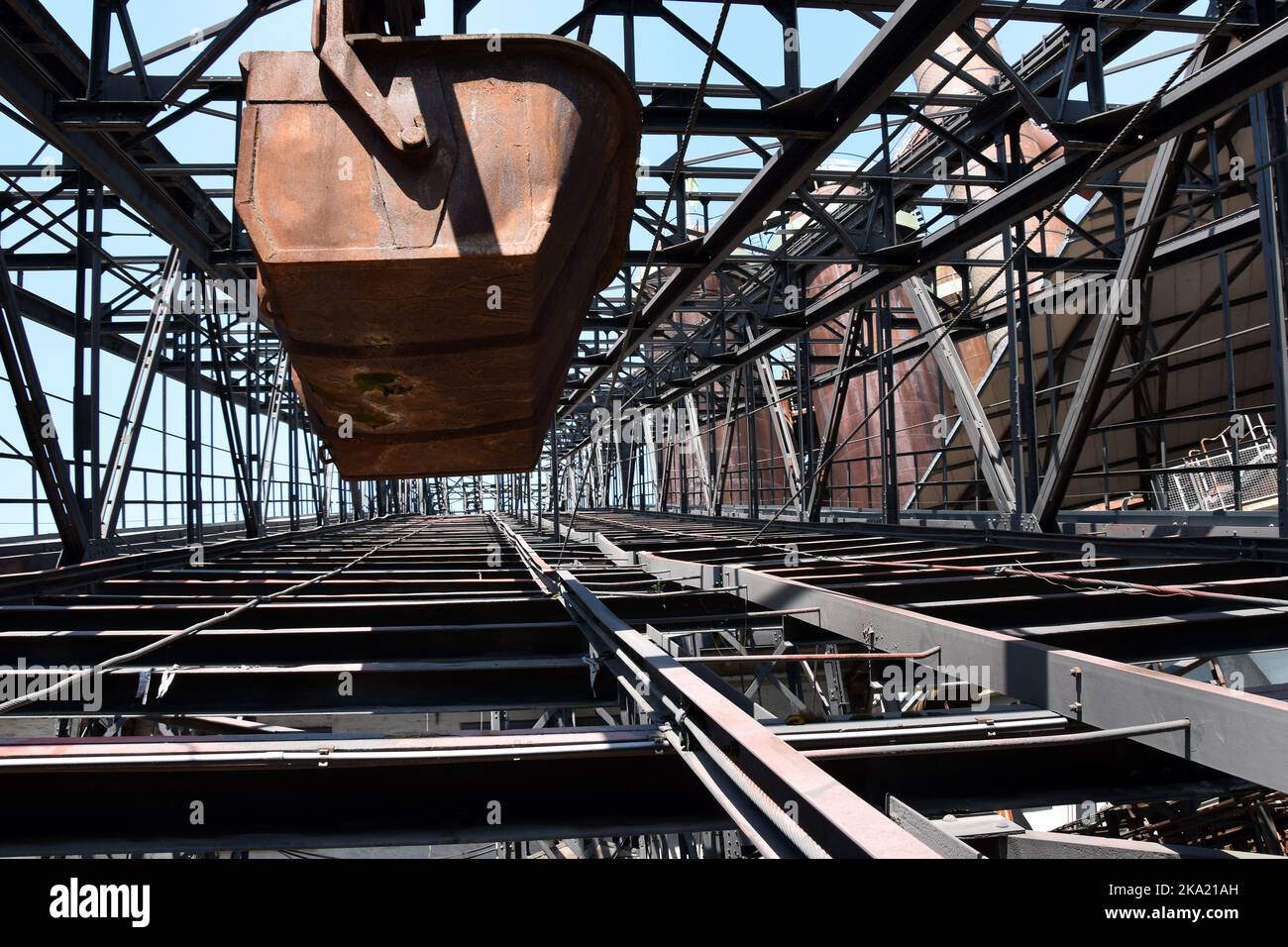 The closed blast furnace in Völklinger, Germany. This site is today ...