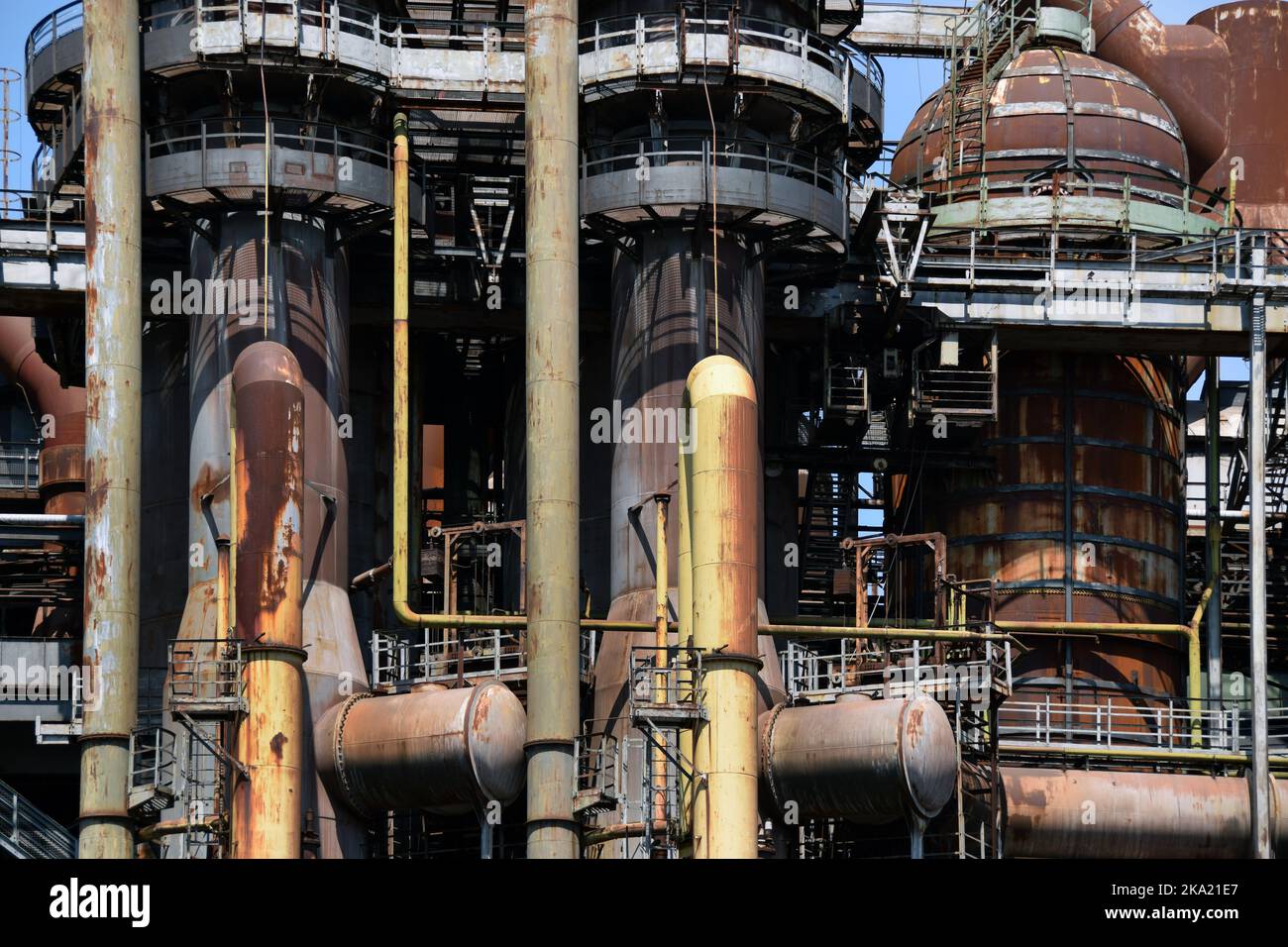 The closed blast furnace in Völklinger, Germany. This site is today ...