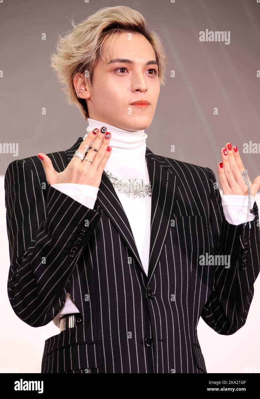 Tokyo, Japan. 31st Oct, 2022. Japanese musician Novel Core displays his ...