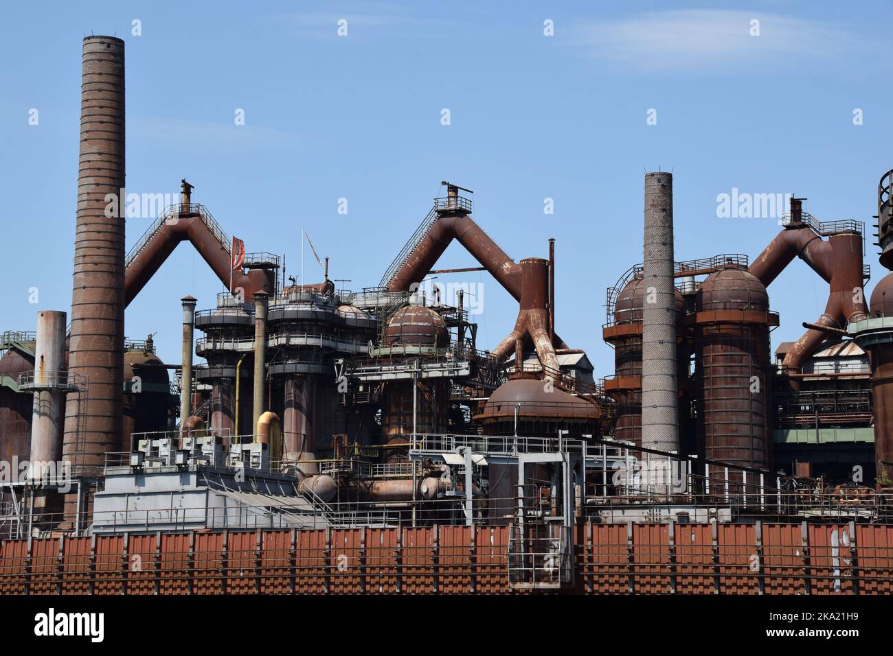The closed blast furnace in Völklinger, Germany. This site is today ...