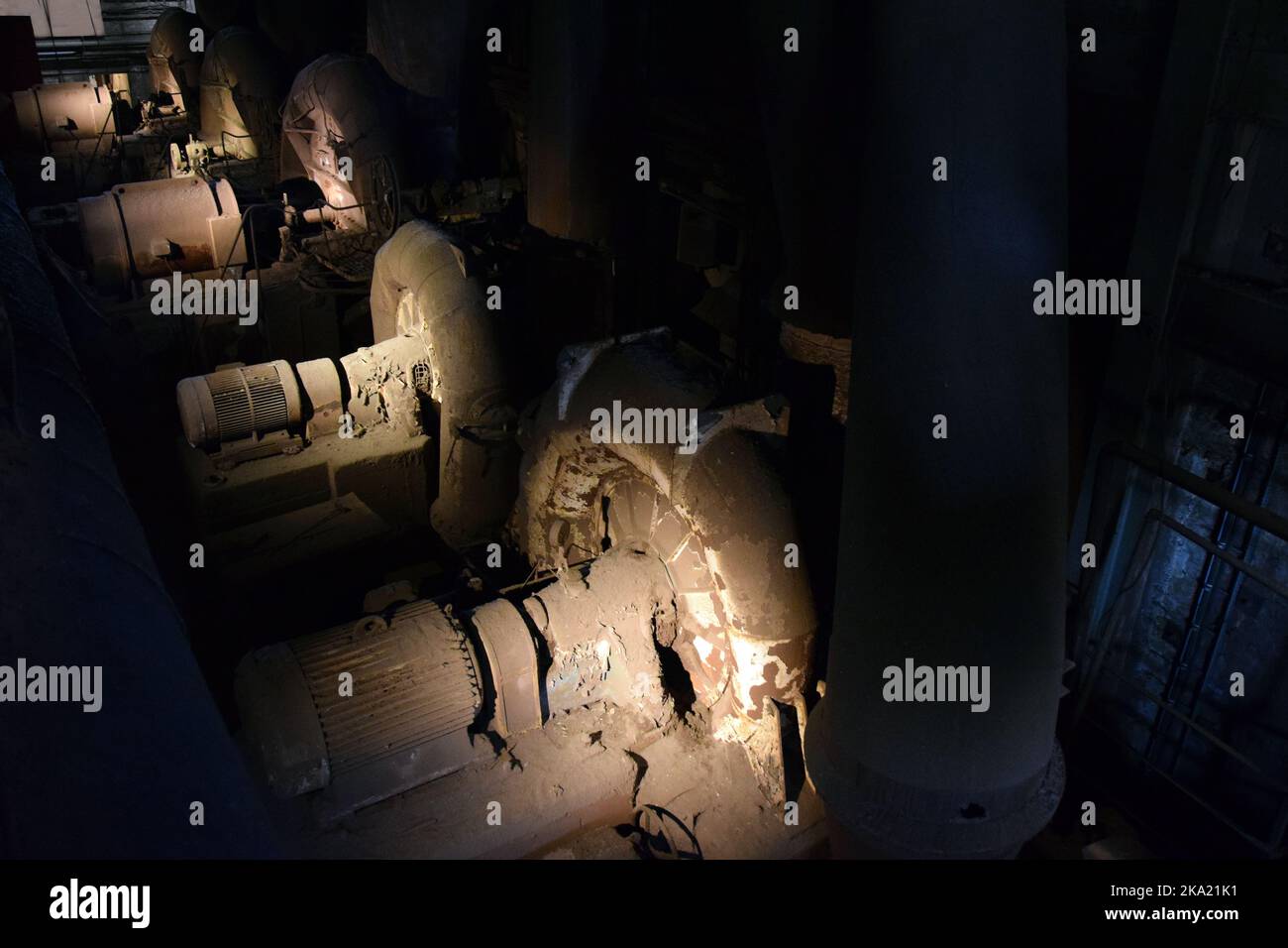 The closed blast furnace in Völklinger, Germany. This site is today ...