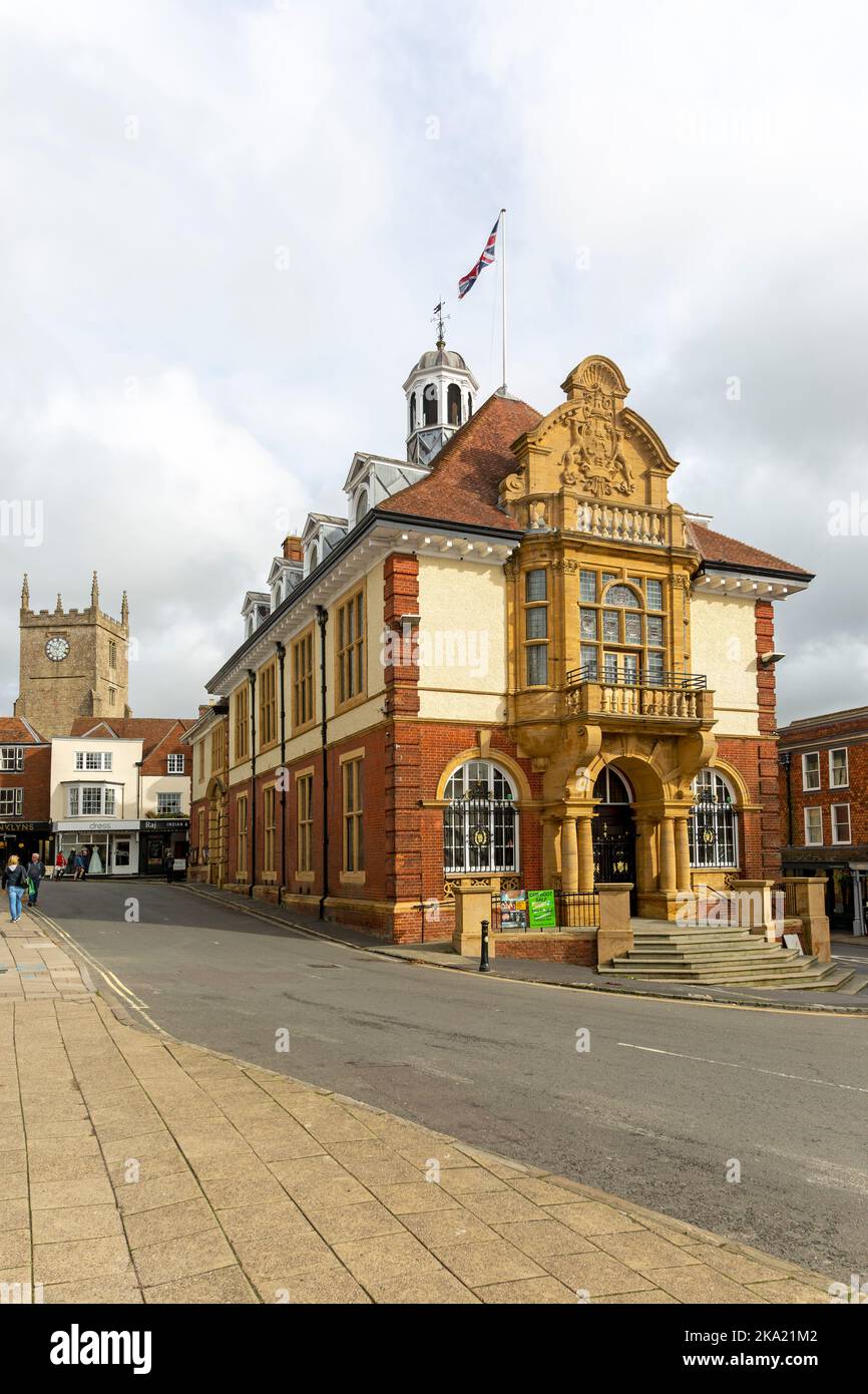 Town Hall building, Marlborough, Wiltshire, England, UK 1902 architect ...