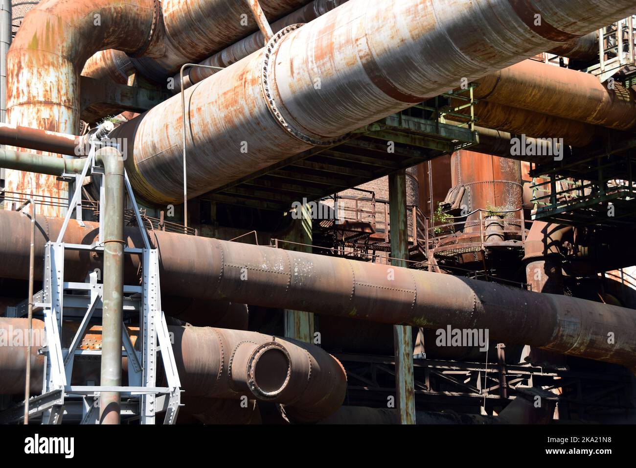 The closed blast furnace in Völklinger, Germany. This site is today ...