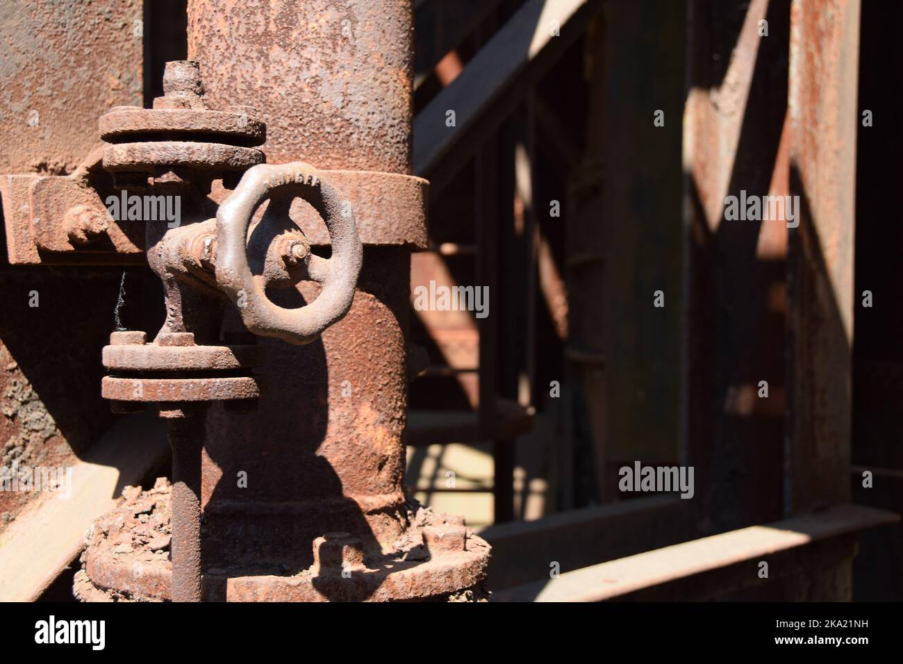 The closed blast furnace in Völklinger, Germany. This site is today ...