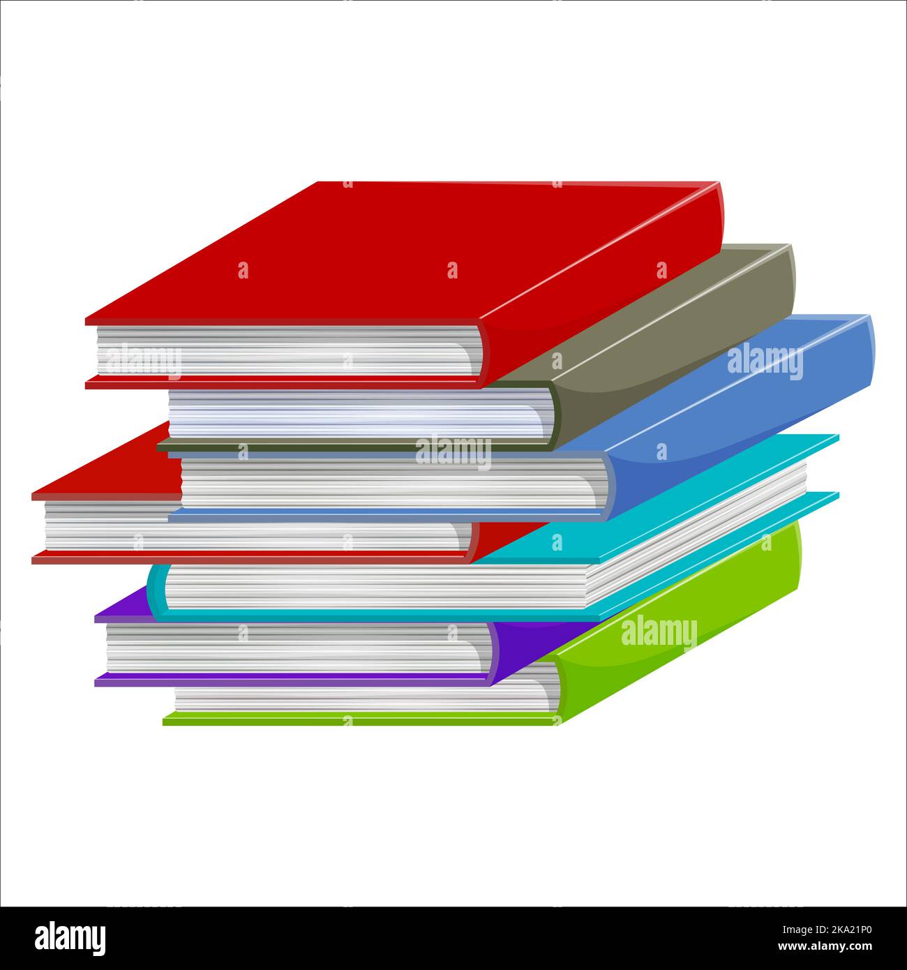 Stack of books illustration. Isolated on white background Stock Vector ...