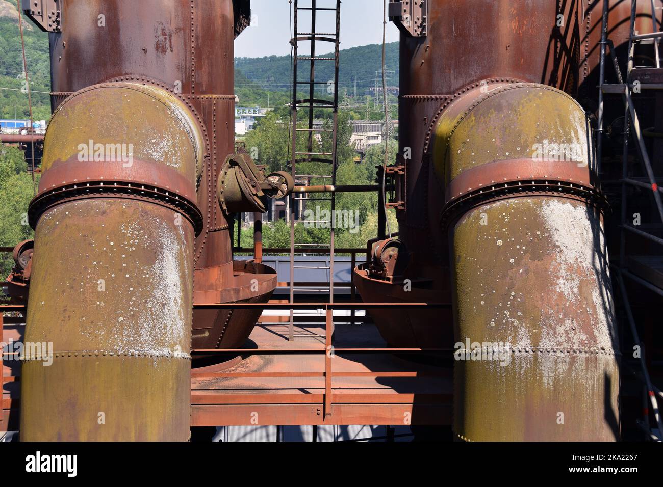 The closed blast furnace in Völklinger, Germany. This site is today ...