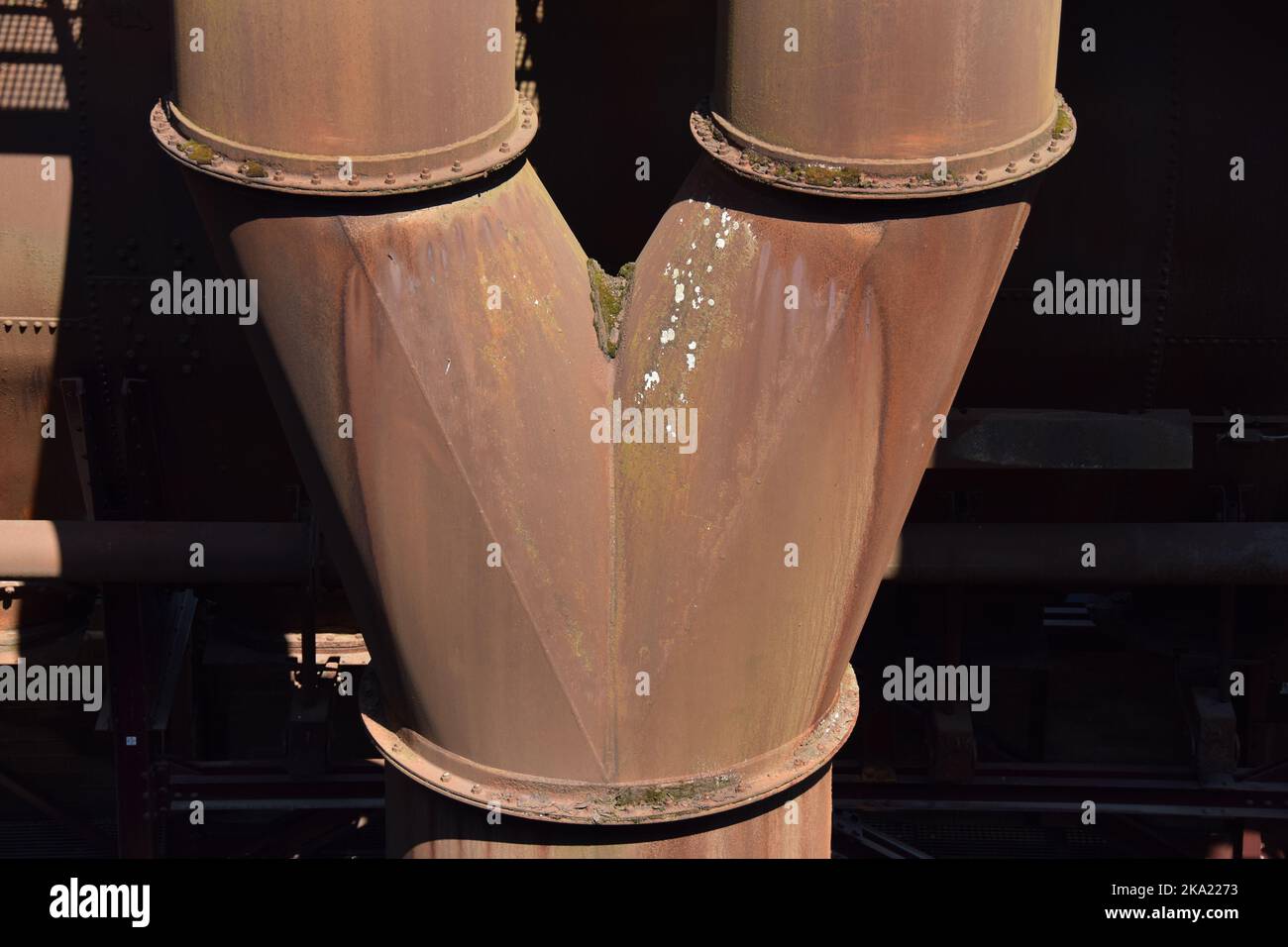 The closed blast furnace in Völklinger, Germany. This site is today ...