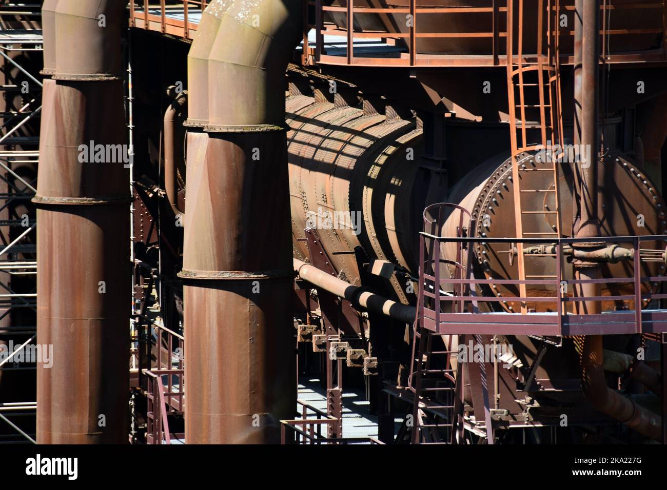 The closed blast furnace in Völklinger, Germany. This site is today ...
