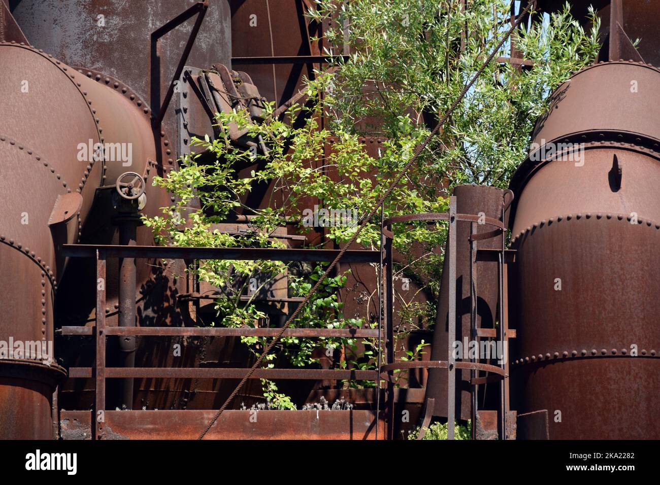 The closed blast furnace in Völklinger, Germany. This site is today ...