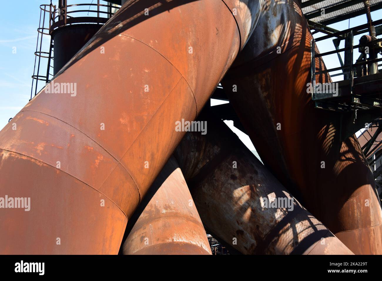 The closed blast furnace in Völklinger, Germany. This site is today ...
