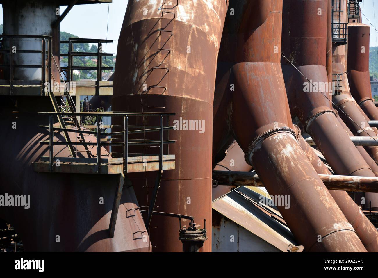 The closed blast furnace in Völklinger, Germany. This site is today ...