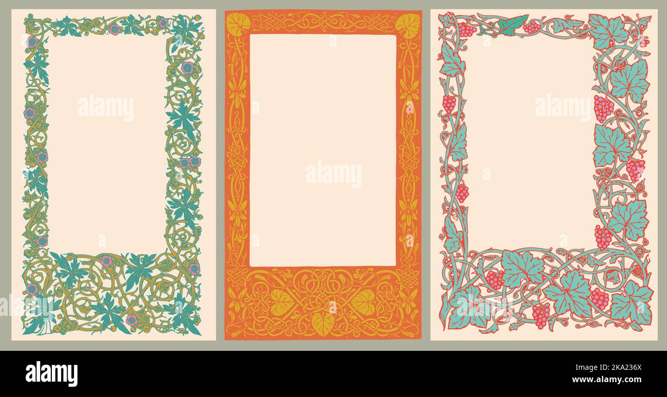 Vintage floral frame. Design elements for use on menus, brochures, book ...