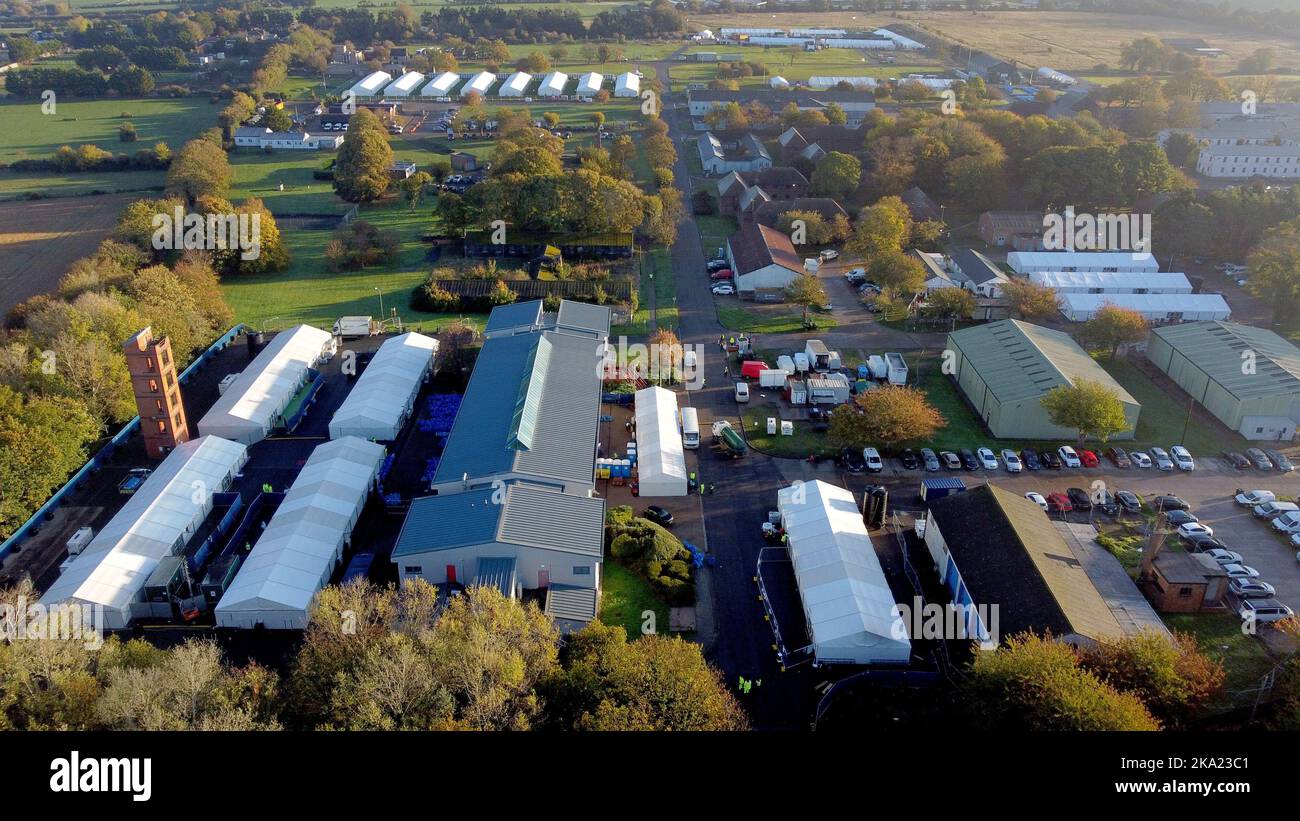 A view of the Manston immigration short-term holding facility located ...