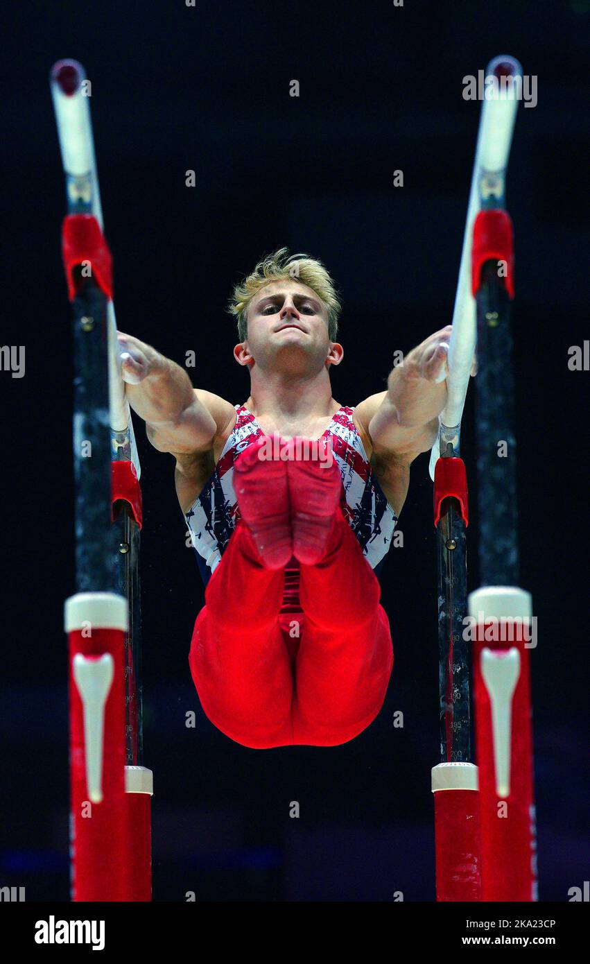 USA's Colt Walker competes on the parallel bars during day three of the ...