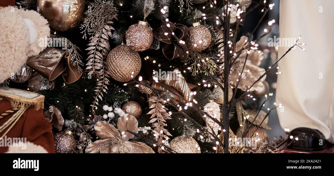 Christmas and New Year holidays. spruce and pine Stock Photo - Alamy