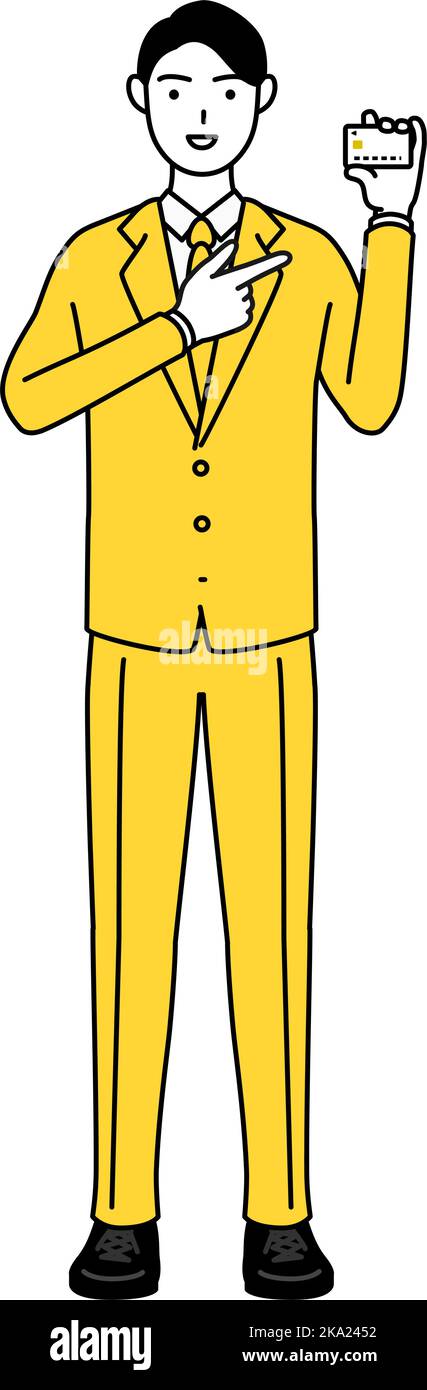 Simple line drawing illustration of a businessman in a suit ...