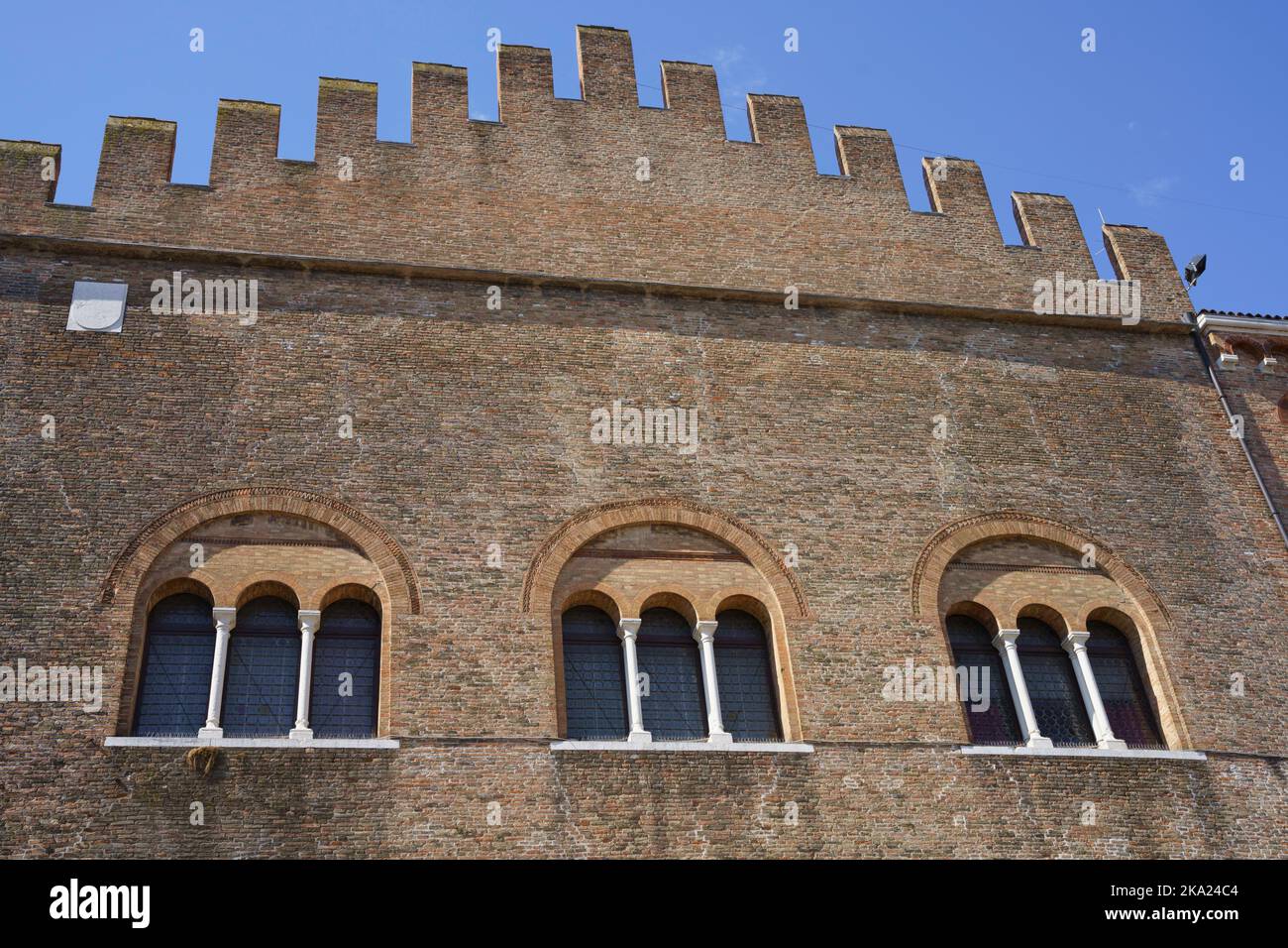 Exterior of historic buildings in Treviso, Veneto, Italy. The Palazzo ...