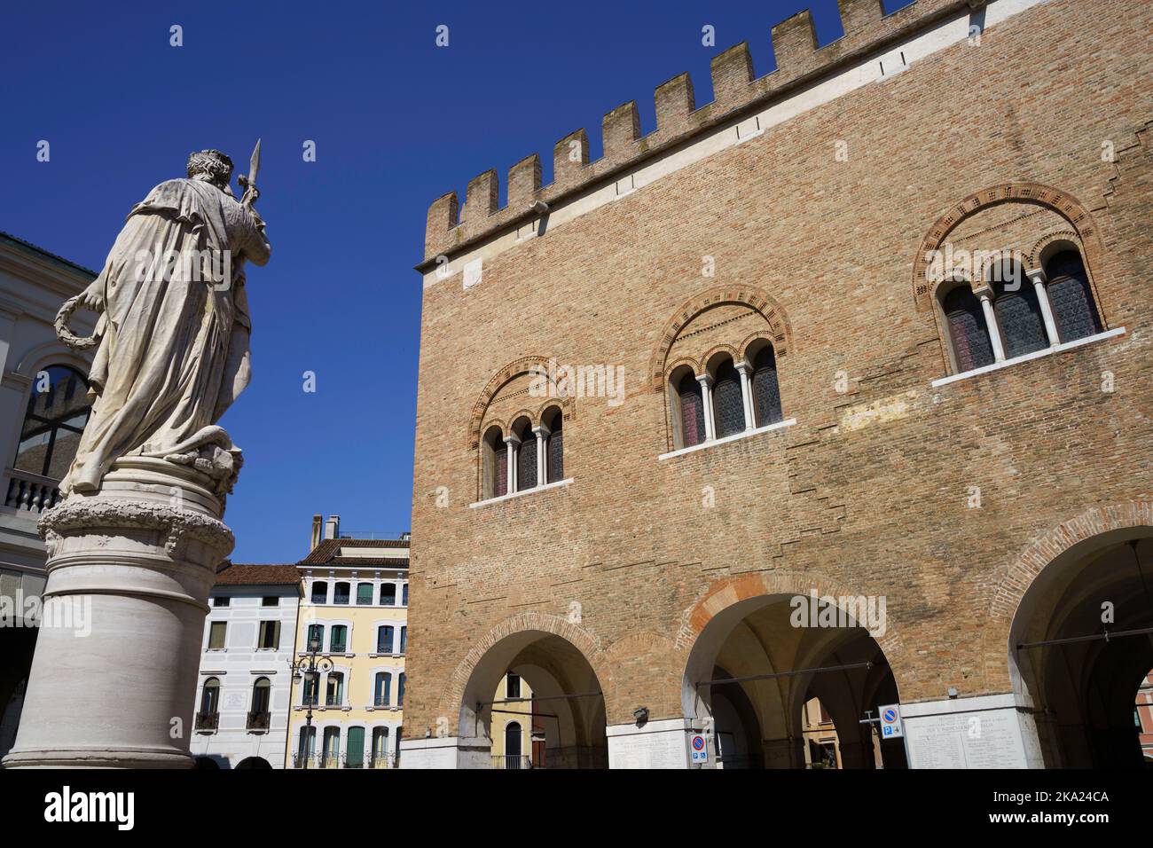 Exterior of historic buildings in Treviso, Veneto, Italy. The Palazzo ...