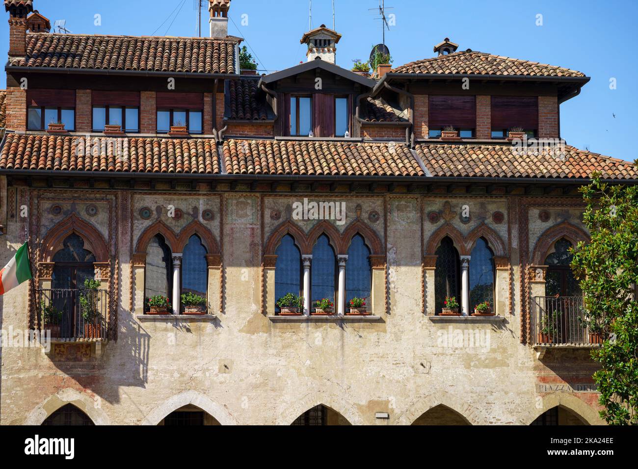 Exterior of historic buildings in Treviso, Veneto, Italy Stock Photo ...