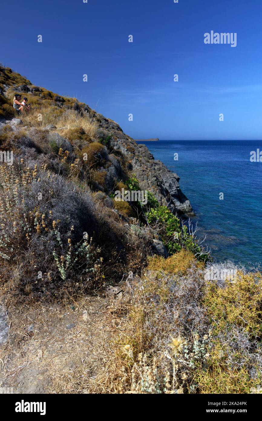 Footpath between Anaxos and Ampelia, Lesbos, Northern Aegean Islands ...