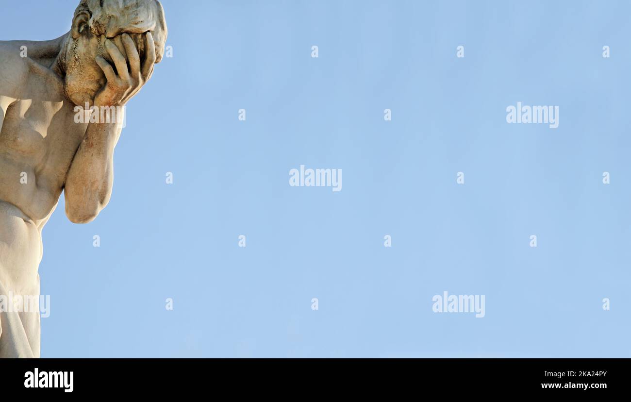 Facepalm - a statue with its head in its hand Stock Photo - Alamy
