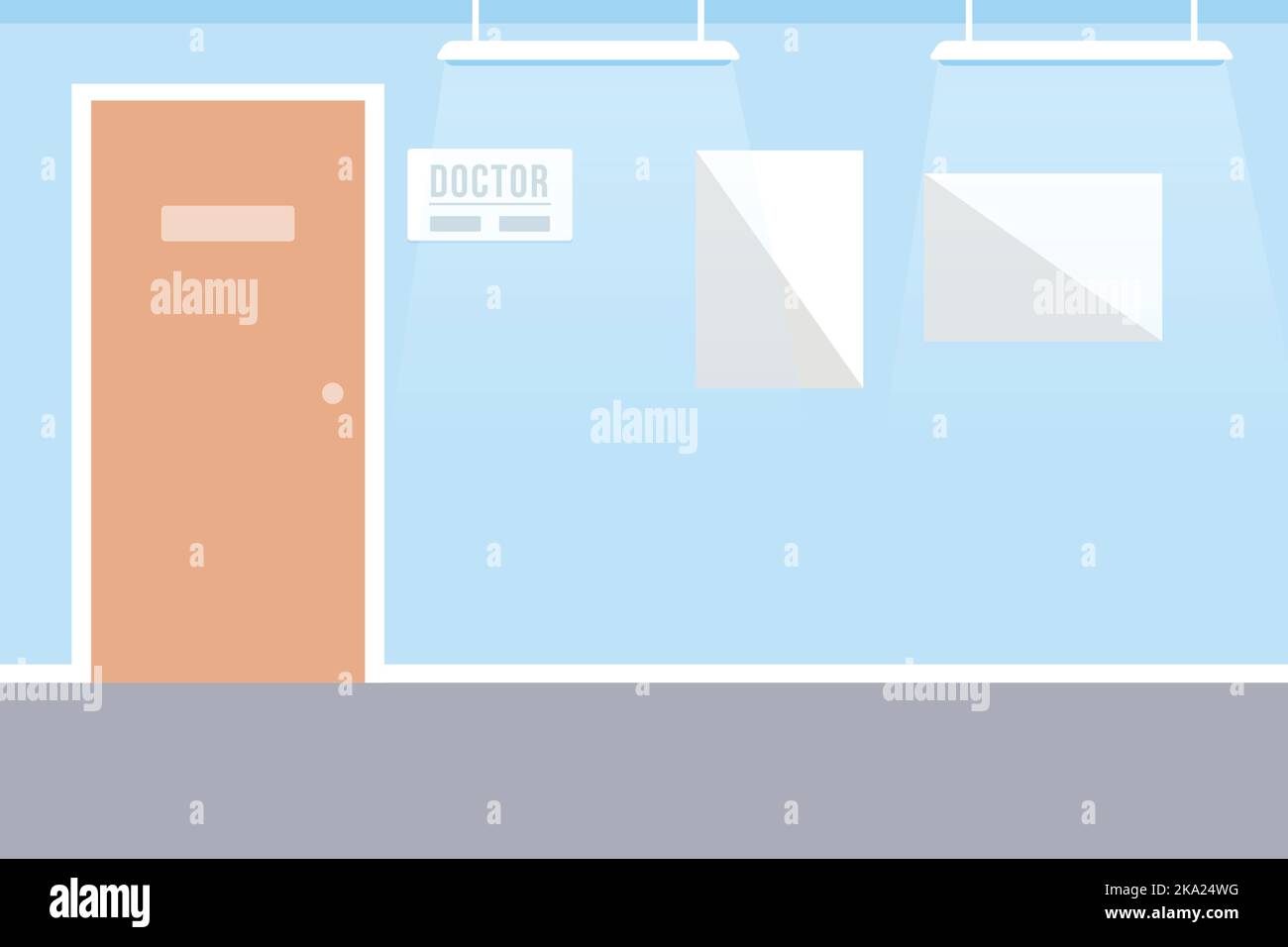 Hospital corridor flat color vector illustration Stock Vector Image ...