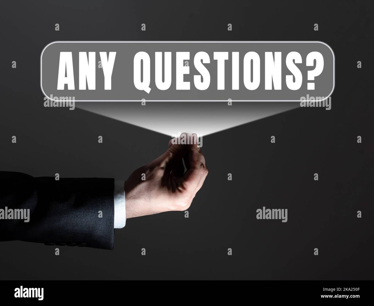 Text caption presenting Any Questions Question. Business showcase ... Text caption presenting Any Questions Question. Business showcase ...