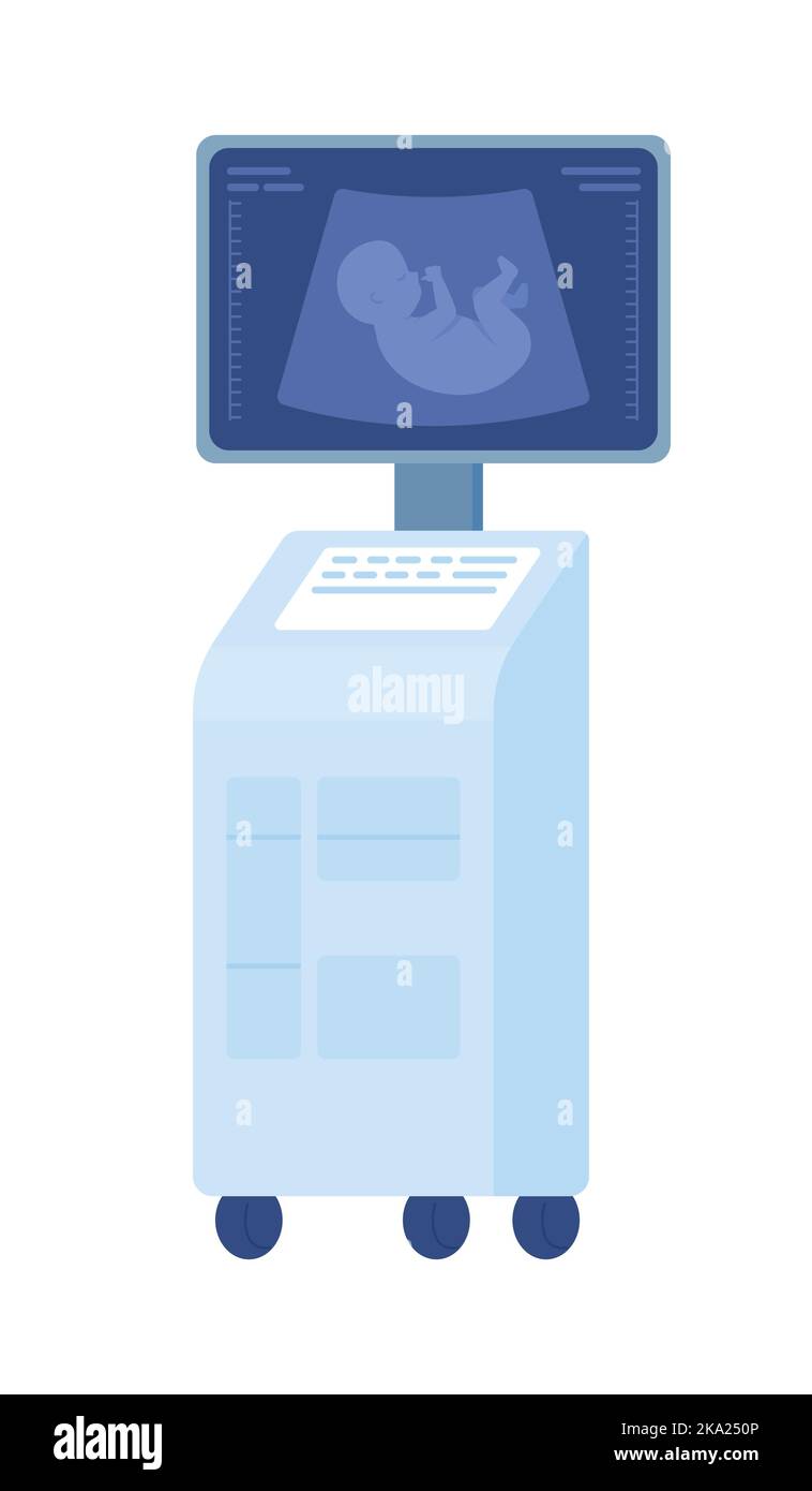 Ultrasound Machine Semi Flat Color Vector Object Stock Vector Image