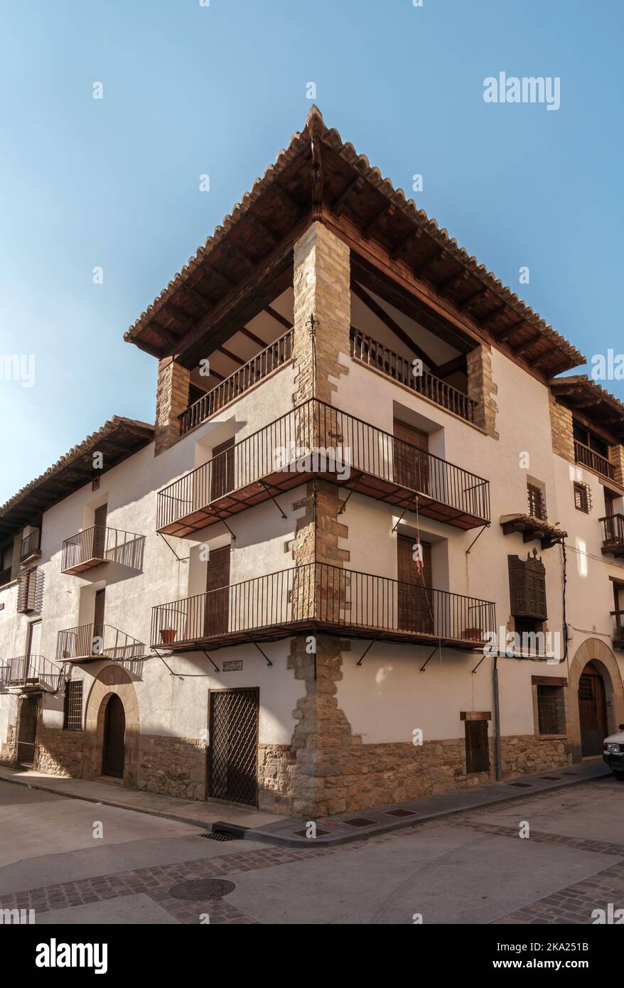 Old Spanish building classic family house traditional architecture 16th ...