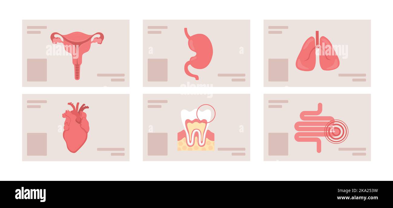 Human organs checkup semi flat color vector objects set Stock Vector ...