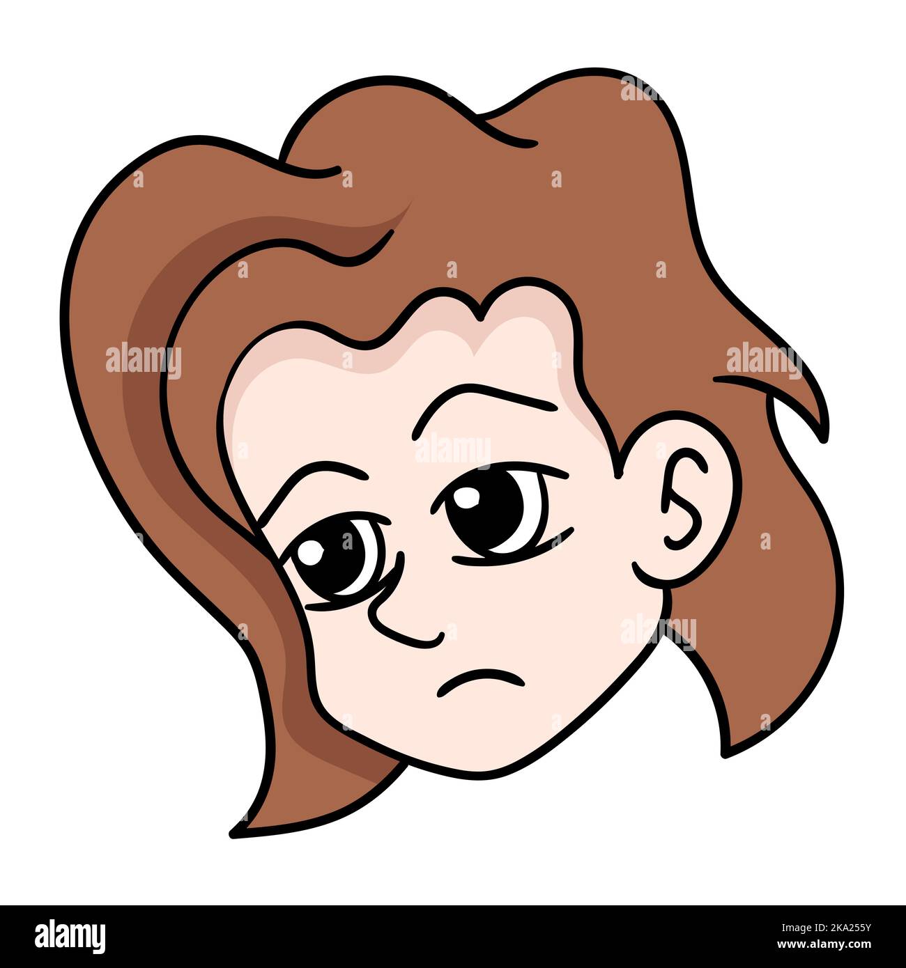 innocent face female head avatar illustration. vector design ...