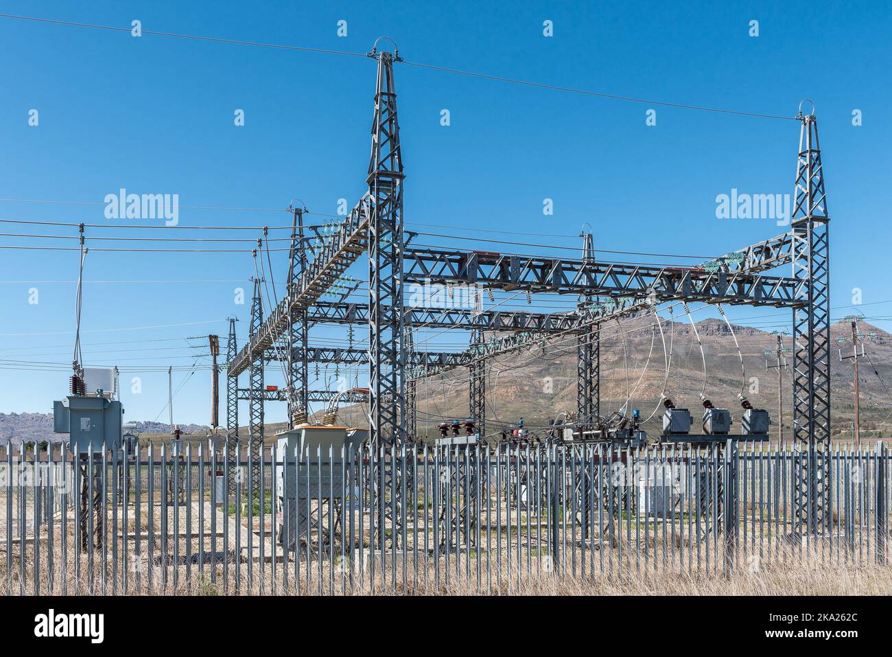KOUE BOKKEVELD, SOUTH AFRICA - SEP 9, 2022: Leeurivier substation on ...