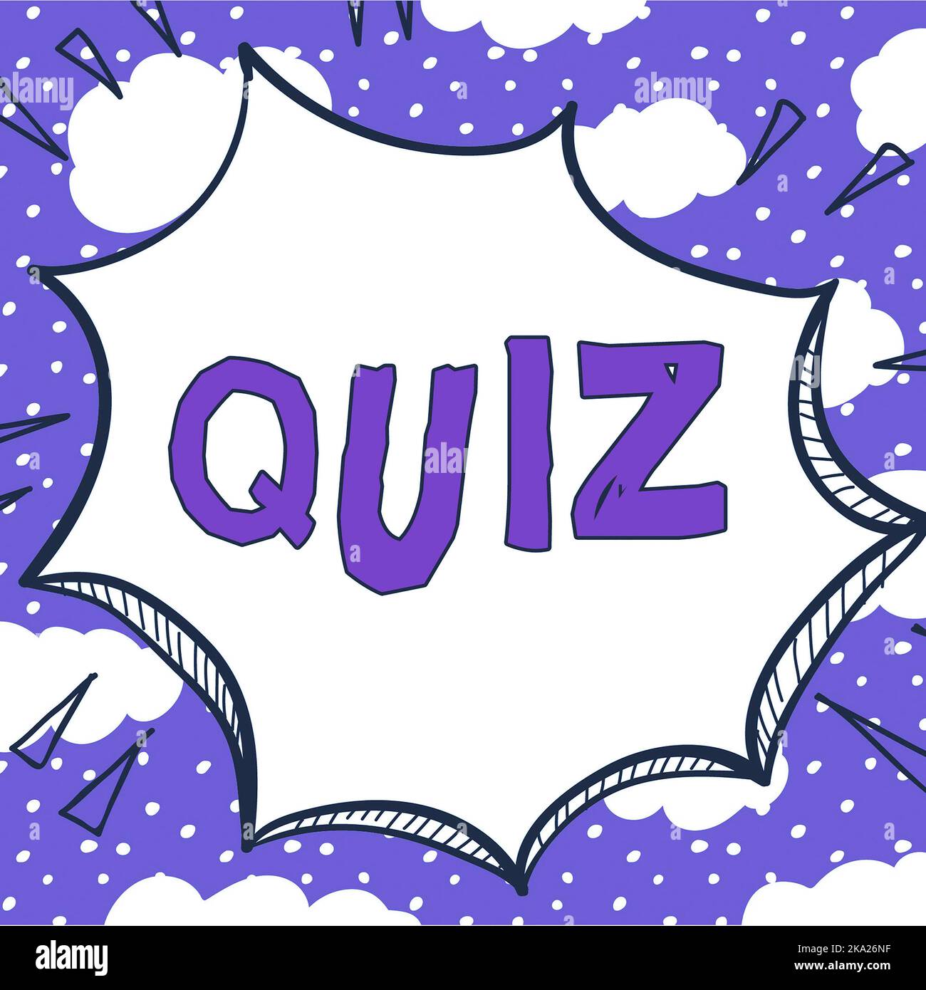 Text caption presenting Quiz. Word for form of game in which the ...