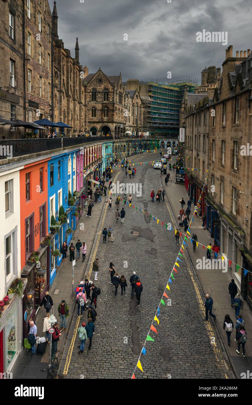 High view of Victoria Street in Edinburgh (Scotland Stock Photo - Alamy