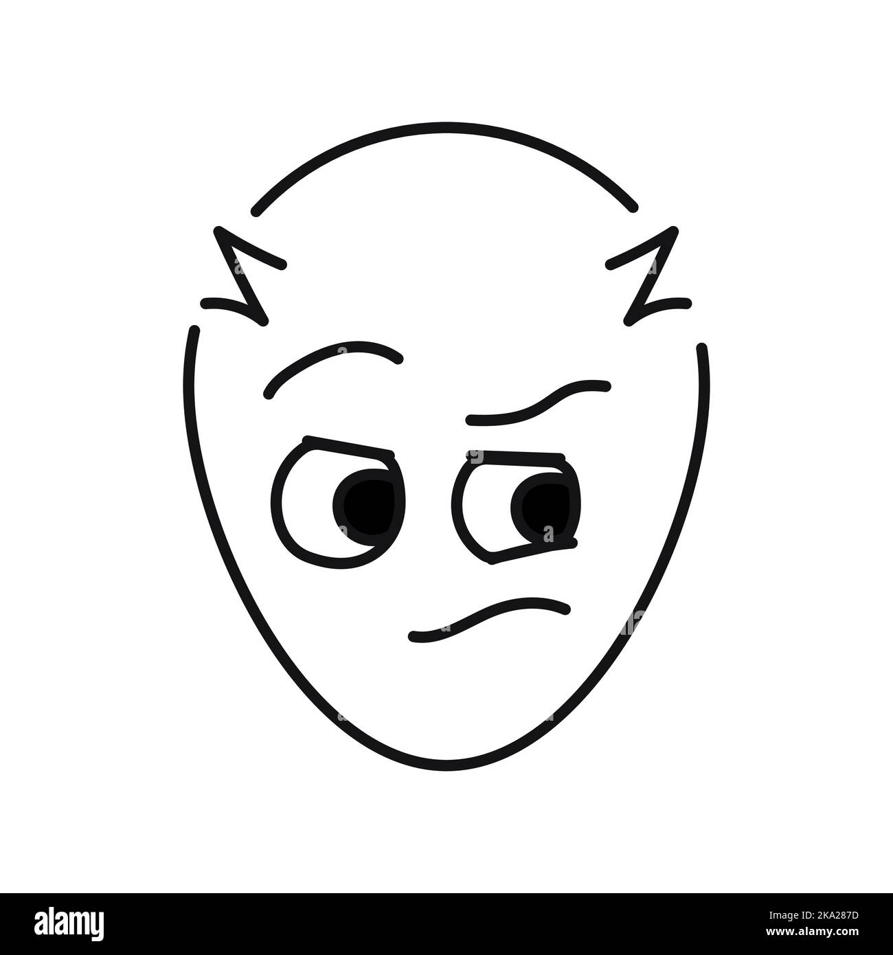 Oval blue character color line icon. Mascot of emotions Stock Vector ...