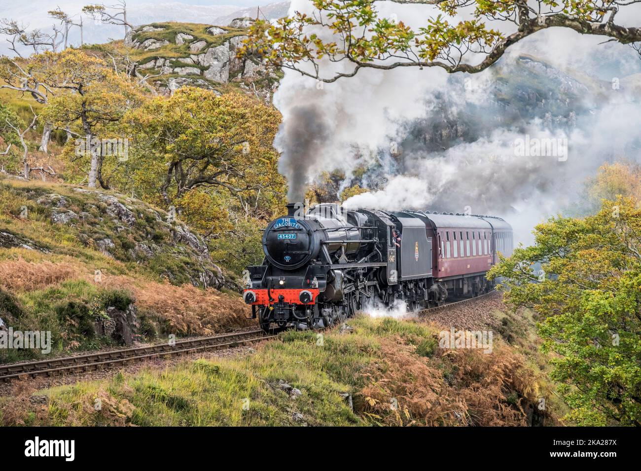 Exiting the Bleadale Station tunnel on the Fort William to Mallaig line ...