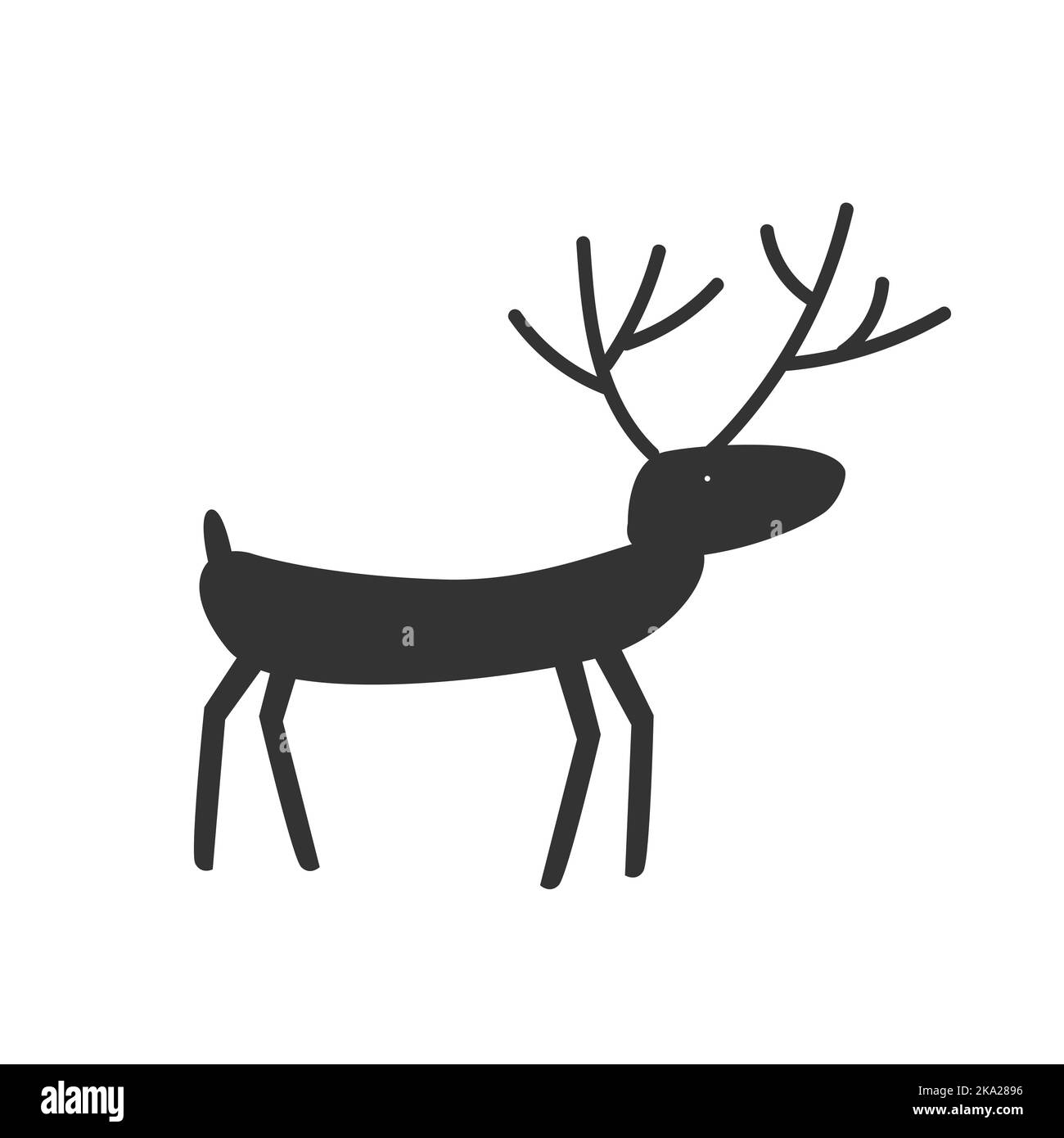 Simple Deer Head Silhouette