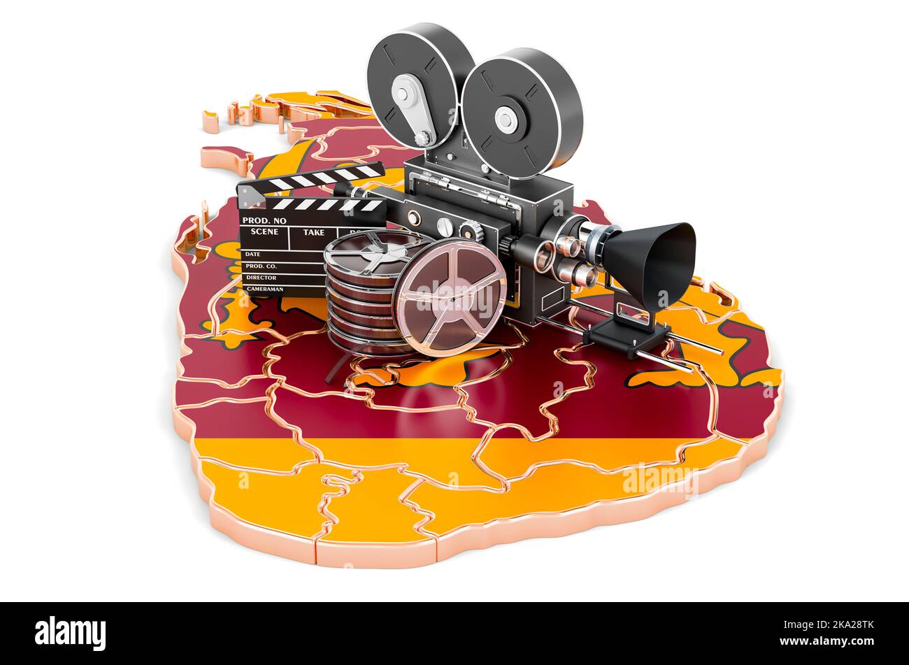 Sri Lanka cinematography, film industry concept. 3D rendering isolated ...