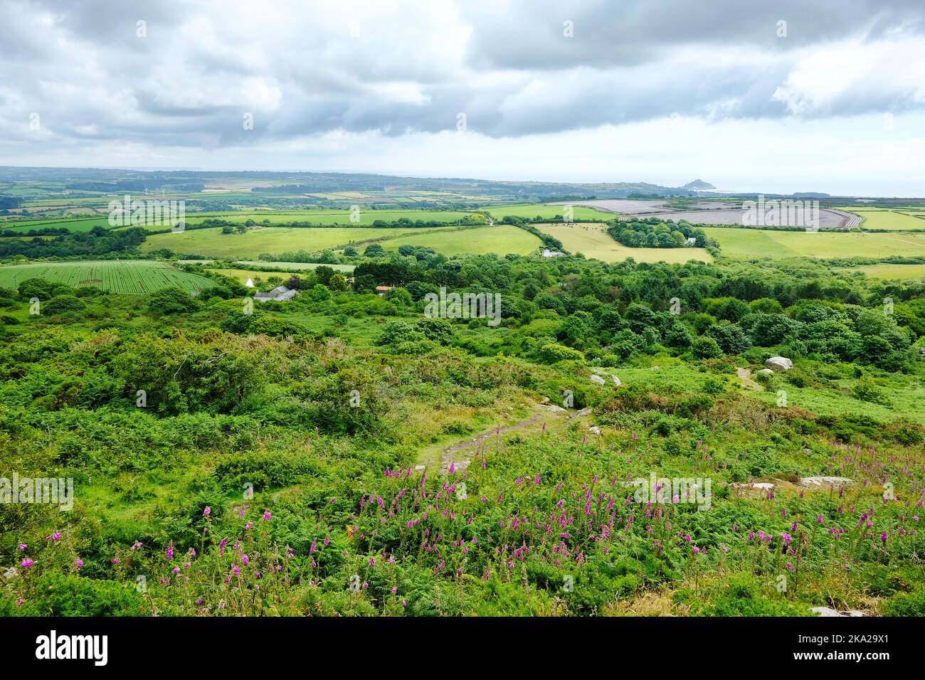 Views across west Cornwall towards St. Michael's Mount from Trencrom ...