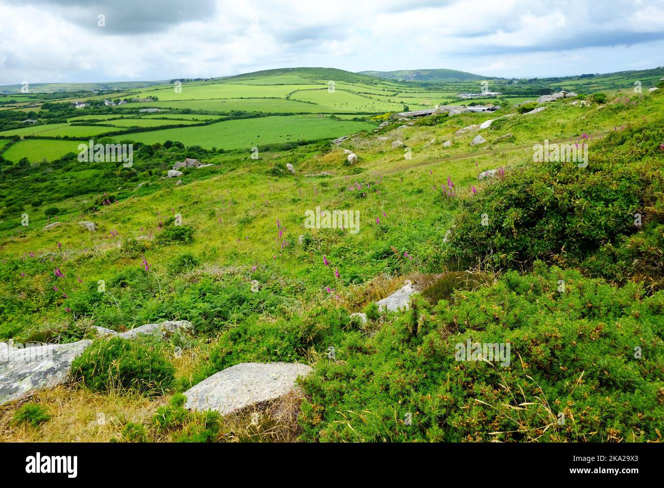 Views across West Cornwall from the top of Trencrom Hill,UK - John ...