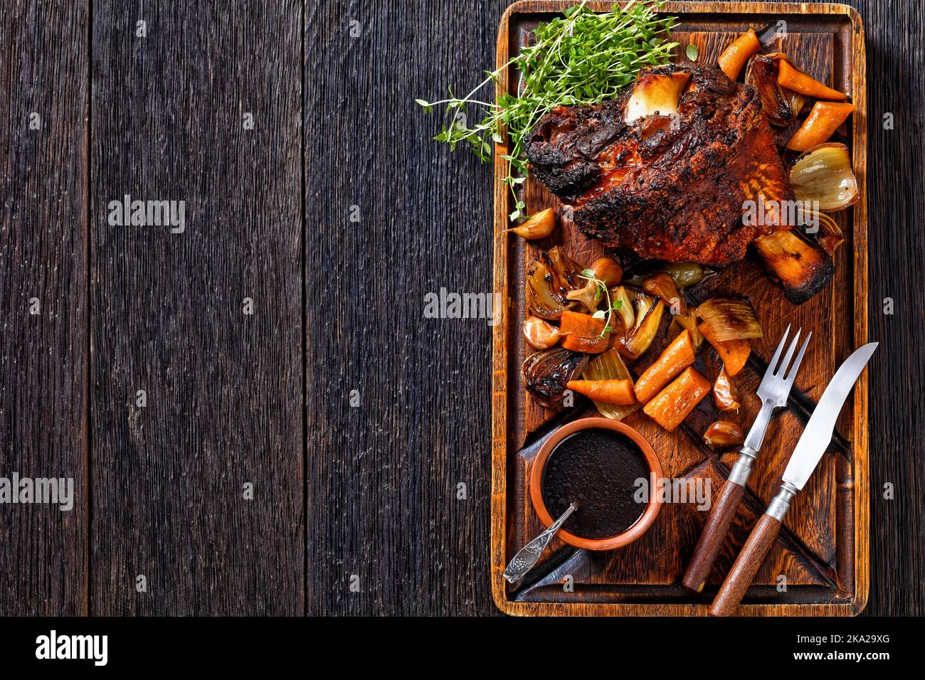 Crispy German Pork Knuckle, roast ham hock, Schweinshaxe, with Beer ...