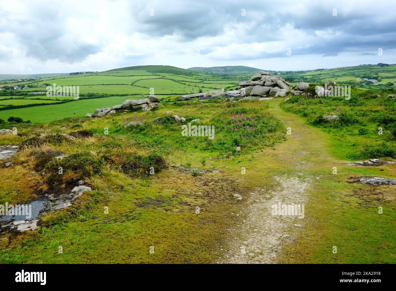 Views across West Cornwall from the top of Trencrom Hill,UK - John ...