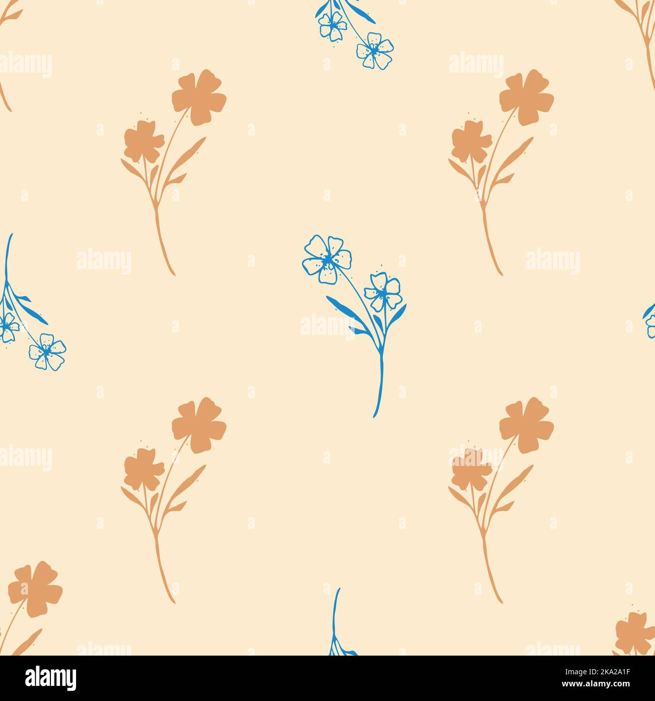 Wild meadow flower seamless vector pattern background. Vertical flowers ...