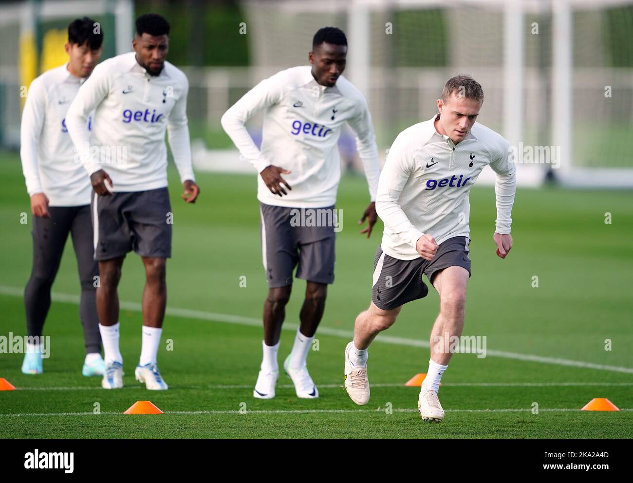 Tottenham Hotspur's Oliver Skipp during a training session at Hotspur ...