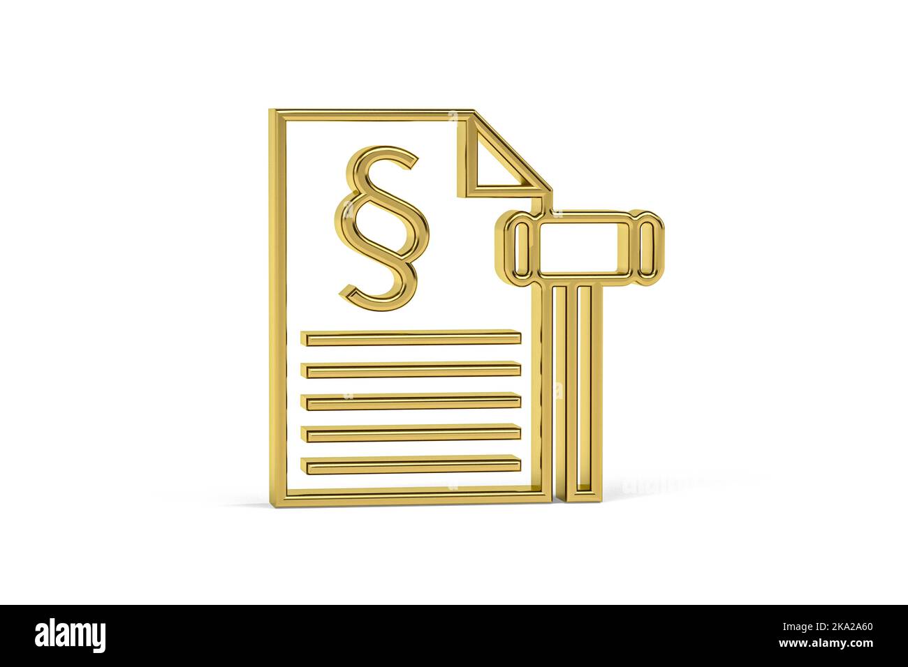 Golden 3d paragraph icon isolated on white background - 3d render Stock ...