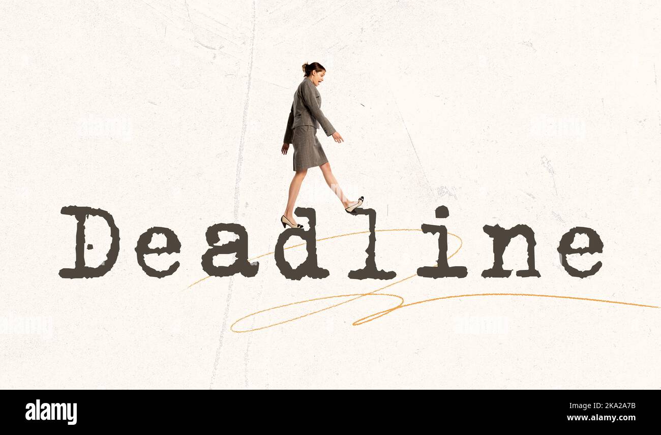 Contemporary art collage. Creative design in retro style. Young woman ...