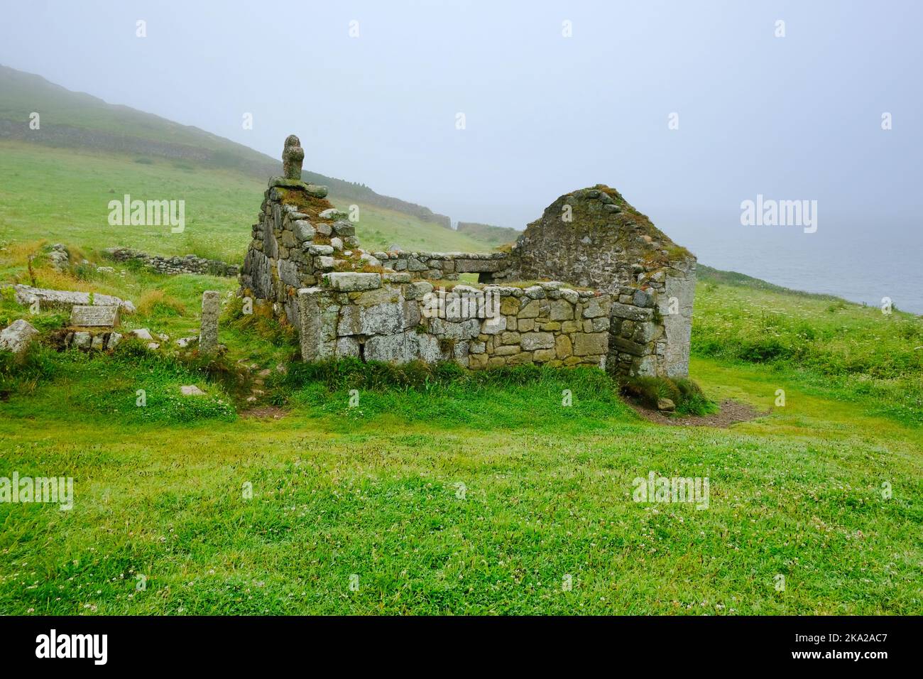 The medieval St. Helen's Oratory, Cape Cornwall, UK - John Gollop Stock ...